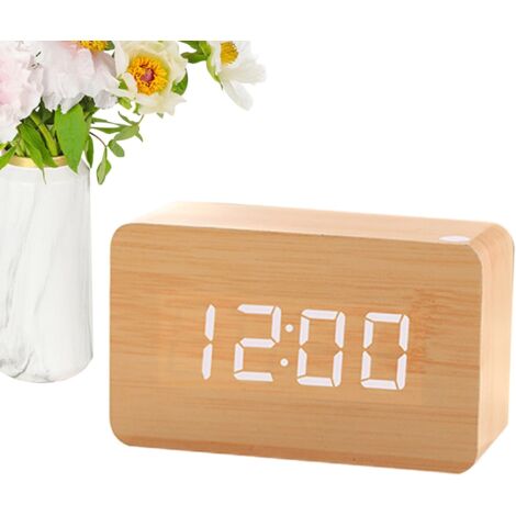 Réveil numérique en bois – Bureau de chevet – Horloge numérique grand ...