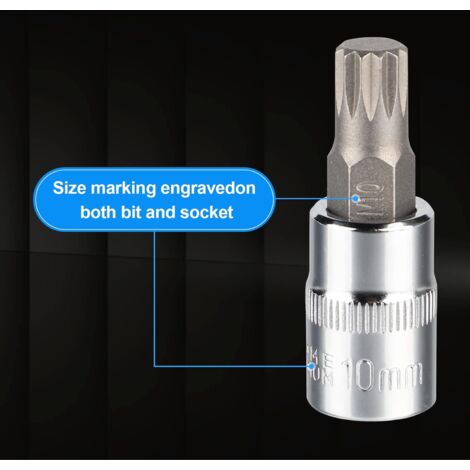 Douille Torx Male 1/2'', 1/4'', 3/8'', Embout Torx 12 Pans M4 M5 M6 M8 ...