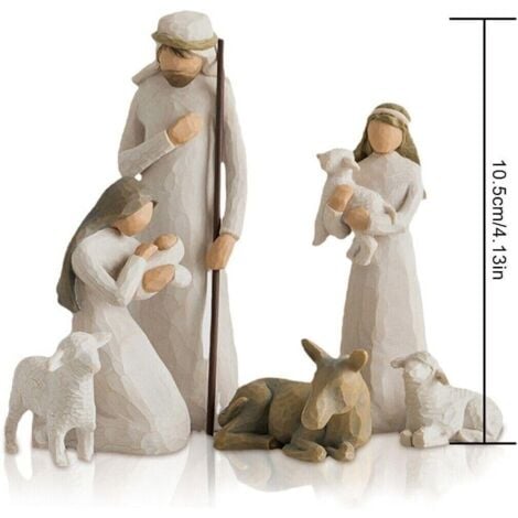 Lot de 10 crèches Born Scene Willow-Tree Figurines, crèche en résine