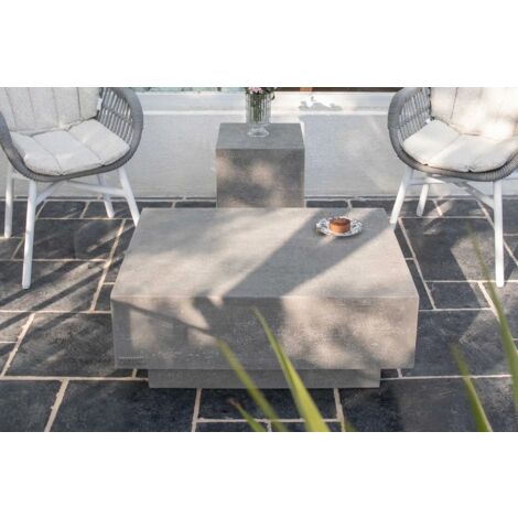 TEVERE Table d’appoint en béton compact polyvalent 86 x 66 x 35.6 cm