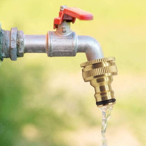 Raccord de robinet de jardin en laiton fileté de 20 mm à 25 mm - Raccord rapide en laiton pour ...