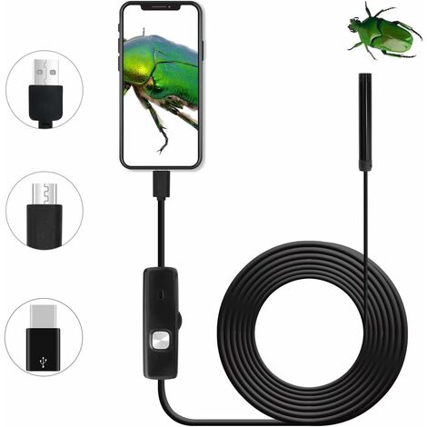7mm Endoscope USB Android Type-c HD 2 en 1 Endoscope étanche pour ...