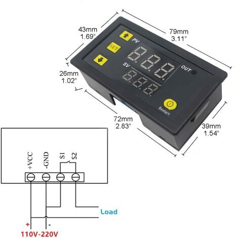 1 Pièce W3230 AC 110V-220V Régulateur de température numérique, interrupteur de commande de ...