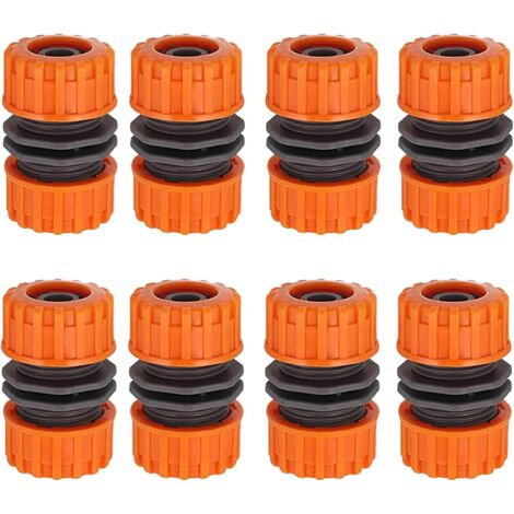 Lot de 8 connecteurs double plug pour tuyau de jardin 1/2" (marron)