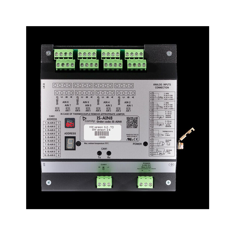Inteli AIN8 - 8 Canales de entrada analogica ComAp