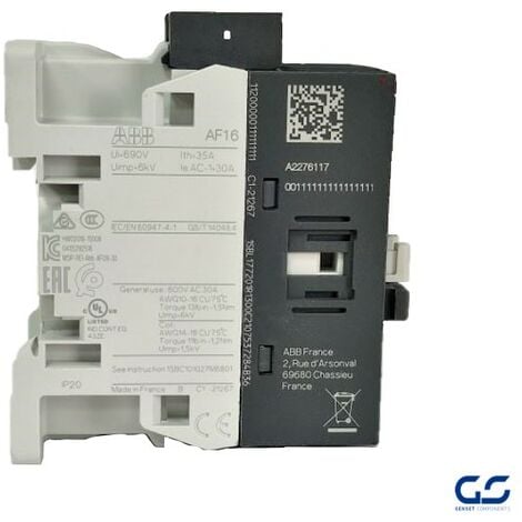 Contactor ABB AF16-40-00-13 para conmutación 4P 100-250V 50/60HZ DC AC1 ...