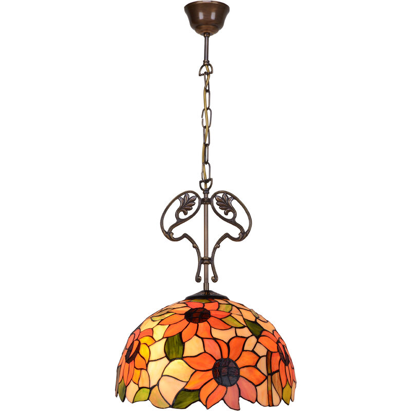 Lámpara Colgante con adorno fundición Tiffany Serie Diamond D-30cm 280466