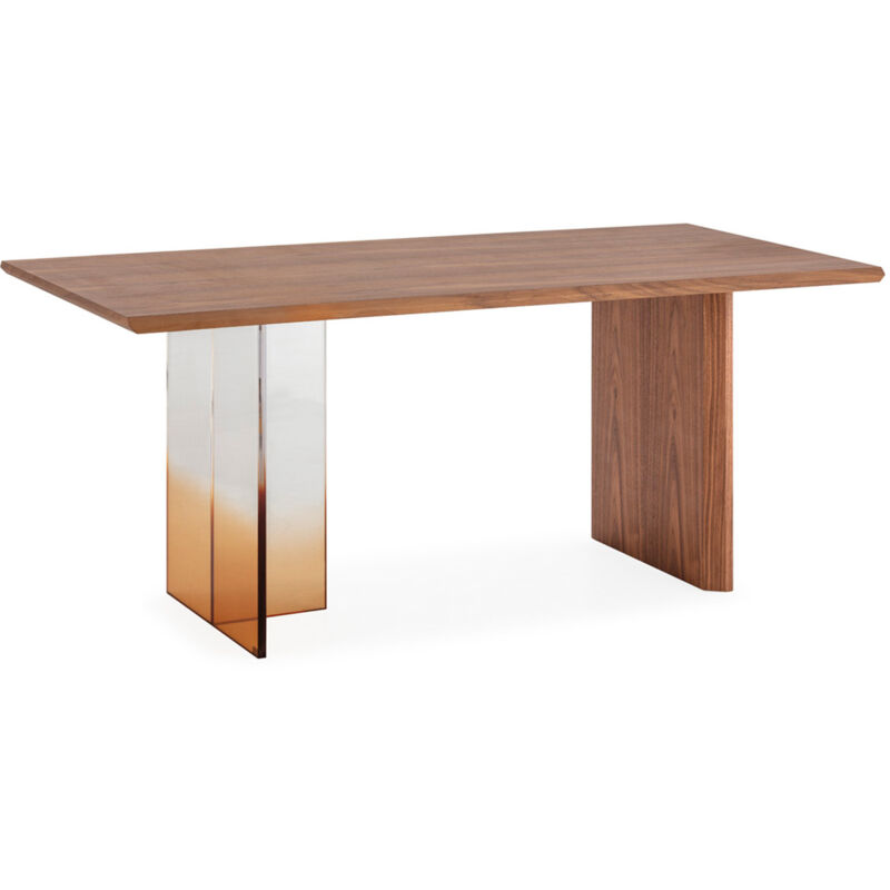 Mesa Comedor 180X95X75 Madera Mdf Chapado Color Marron Nogal/Acrilico ...