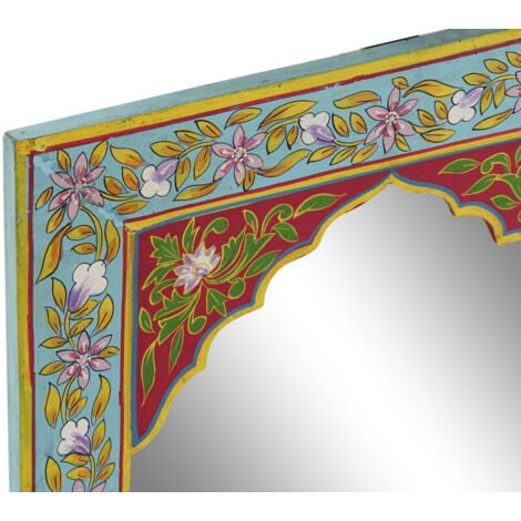 Espejo Mdf 41X2X56 Floral Pintado Mano Multicolor LD185327