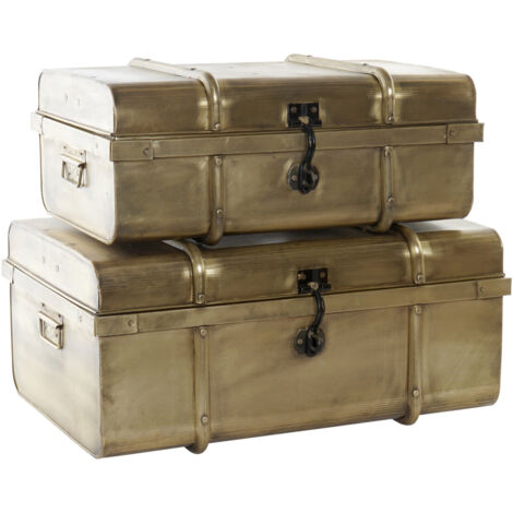 Baul Set 2 Metal 68X42X31 Dorado MB162367