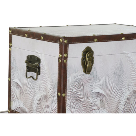 Baul Set 3 Lienzo Mdf 59,5X34X34 Tropical Gris LD193800