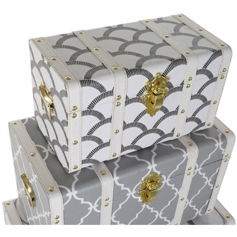 Baul Set 4 Mdf Pu 60X35X40 Blanco MB182977