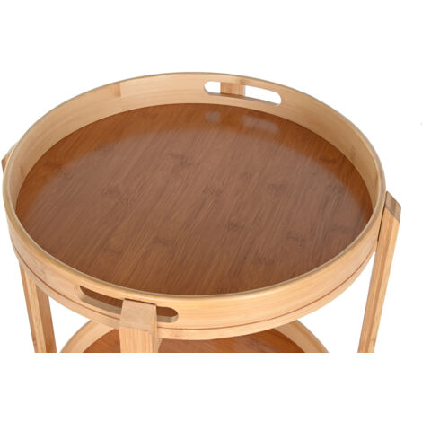 Camarera Bambu Inox 44X44X90 3 Estantes Ruedas MB204976