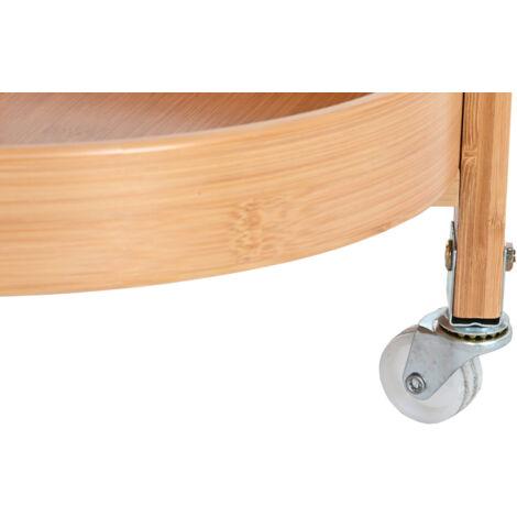 Camarera Bambu Inox 44X44X90 3 Estantes Ruedas MB204976