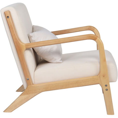 Butaca Tokio Microfibra Beige / Madera OK1036