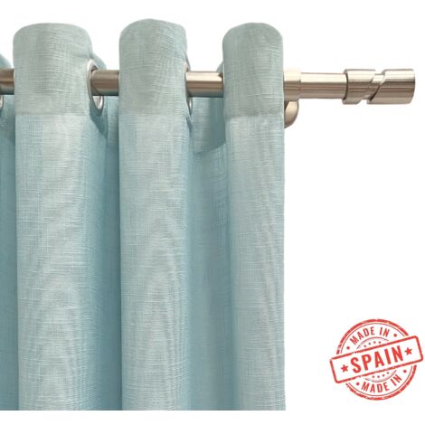 Cortina translúcida confeccionada en ollados. Visillos de calidad ...