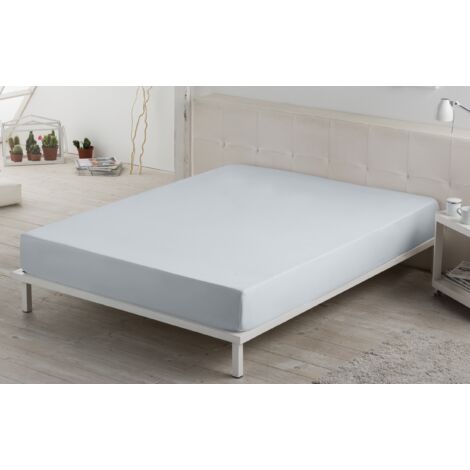 Bajera ajustable color perla - Cama de 200 (alto 30 cm) - 100% algodón ...
