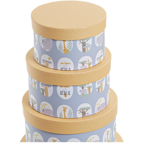 Caja Set 10 Carton 37,5X37,5X18 Redonda Azul