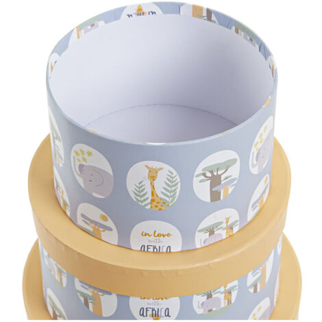 Caja Set 10 Carton 37,5X37,5X18 Redonda Azul