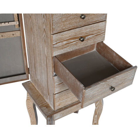 Joyero Mdf Espejo 37X28X91,5 5 Cajones Natural