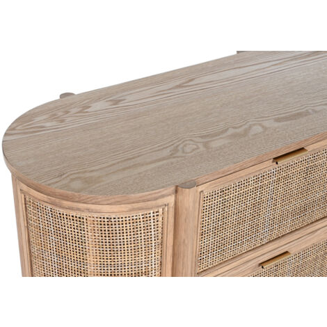 Comoda Rubberwood Ratan 80X39X80 3Caj, Natural