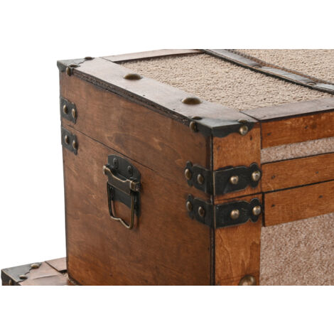 Baul Set 3 Madera Poliester 80X49X45 Borreguito