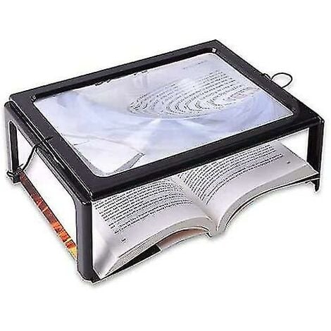 CREA Large A4 Reading Magnifier With 4 Led Light,3x Full Page ...
