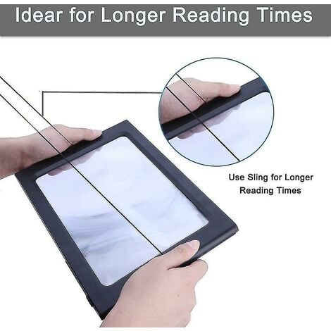 CREA Large A4 Reading Magnifier With 4 Led Light,3x Full Page ...