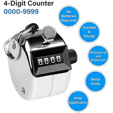 CREA 4 Digits Click Counter - Metal Manual Counter