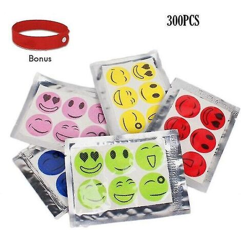 300pcs Smiley Mosquito Repellent Insect Repellent Stickers