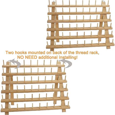 2x60 Spools Wooden Thread Rack/thread Holder Organizer With Hanging ...