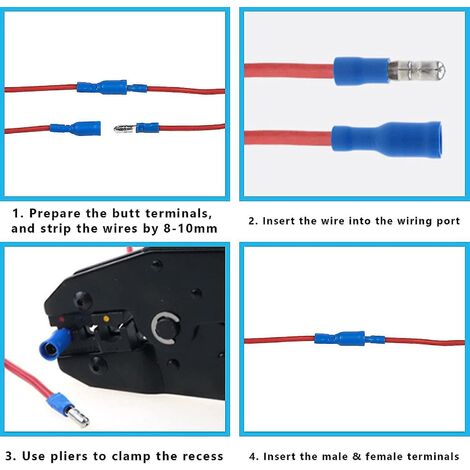 100 Pcs Electrical Lugs Insulated Electrical Crimp Terminals ...