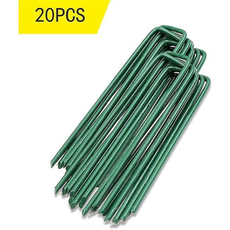 CREA Garden Staples Galvanized Ground Pegs Gardening Stakes Pins Spikes ...