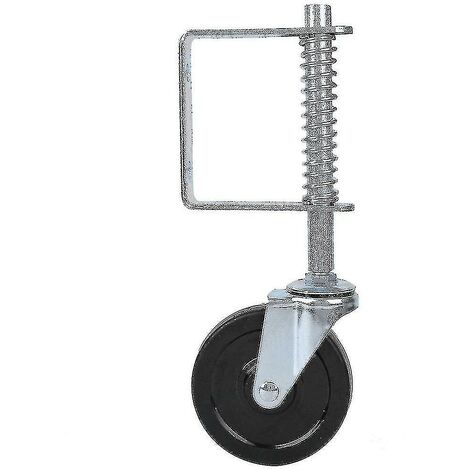CREA 4 Inch Rubber Gate Wheel Spring Loaded Swivel Caster Heavy Duty ...