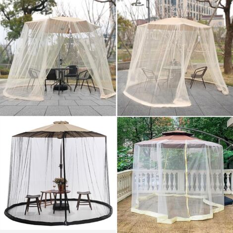 Moustiquaire pour parasols de terrasse de 7,5 à 11 pieds (300 x 230 ...