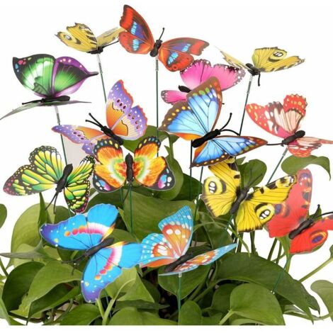 Lot de 50 papillons colorés de 7 cm pour décoration de jardin sur ...