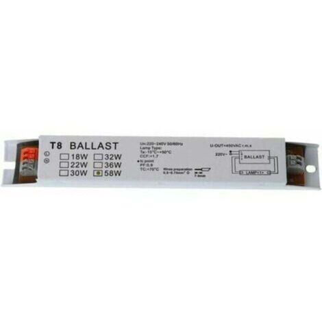 T8 220-240V AC 2x58W Ballast électronique à Large Tension Ballasts de Lampe Fluorescente ...