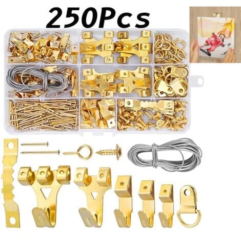 250 Pièces Crochet pour Cadre Photo, Fixation de cadre et tableau,Kit ...