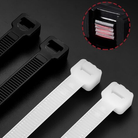 100 pièces d'attaches de câble professionnelles 150 x 2,5 mm Poignée d ...