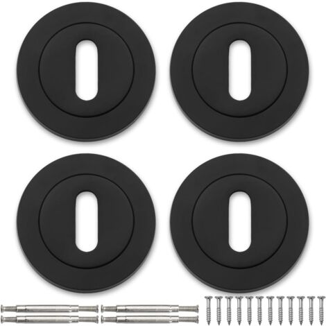 2 paires de cache-trous 52MM noir mat pour trou de serrure -Finition ...