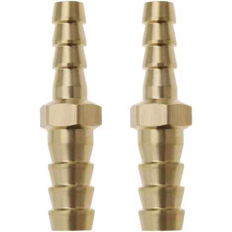 2pcs Raccord de Tuyau Réduction Barbe en Laiton Connecteur Droit 8mm à 6mm pour Tuyau d'air de ...