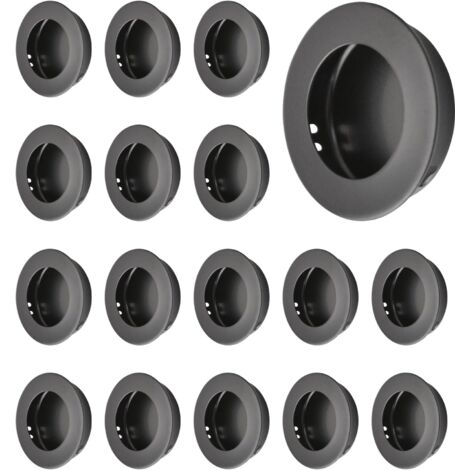 16 Pack Recessed Round Door Handles Stainless Steel Recessed Sliding ...