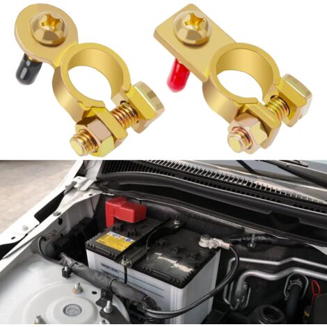 2pcs 12V/24V Battery Lug, Battery Connectors with Wing Nut, Positive ...