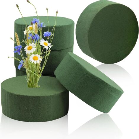 Lot de 6 Blocs de Mousse Florale Cylindrique 10x10x4cm - pour Fleurs ...