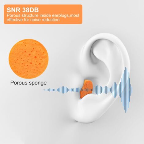 50 Paires Bouchons d'oreille Légers et mousse souple pour un port ...