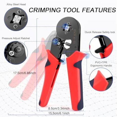 Pince à Sertir, Pince a Sertir Cosse Electrique, Cosses electriques a Sertir 0.25-10mm²- Pince ...