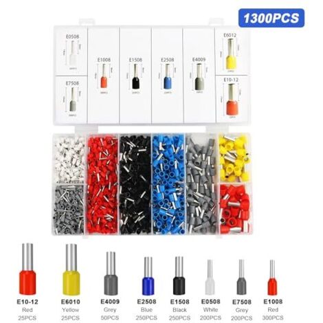 Pince à Sertir, Pince a Sertir Cosse Electrique, 1300 Cosses electriques a Sertir 0.25-10mm² ...