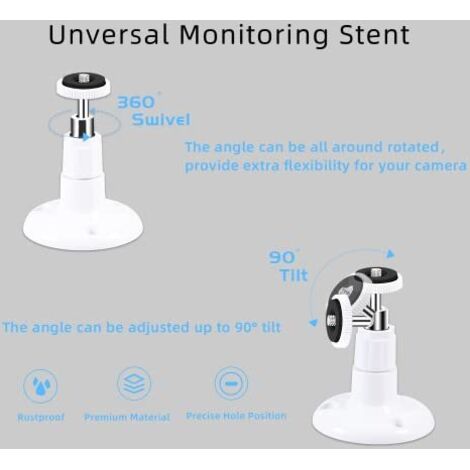 2pcs Support Mural pour Caméra de Sécurité, Support Mural Camera 360 ...