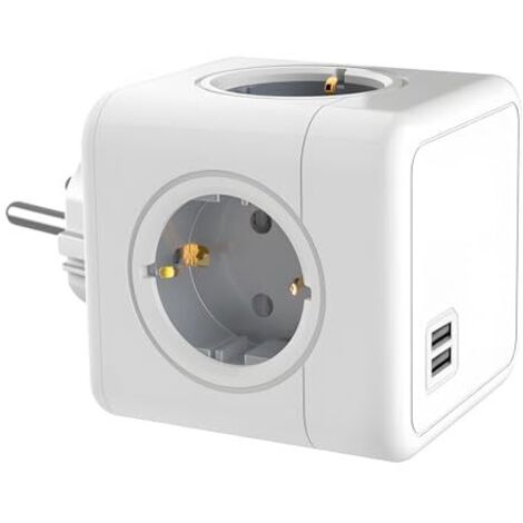 Multiprise Cube USB 6 en 1, Multiprise Cubique sans Fil, Multiprise Murale avec 2 USB,3680W ...