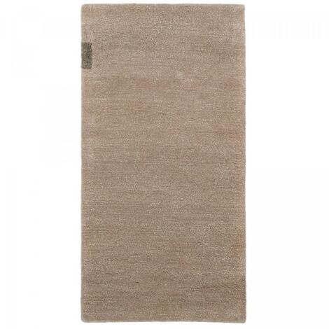 Tapis shaggy 60x120 gris fait main en laine rectangle motif uni VORICE